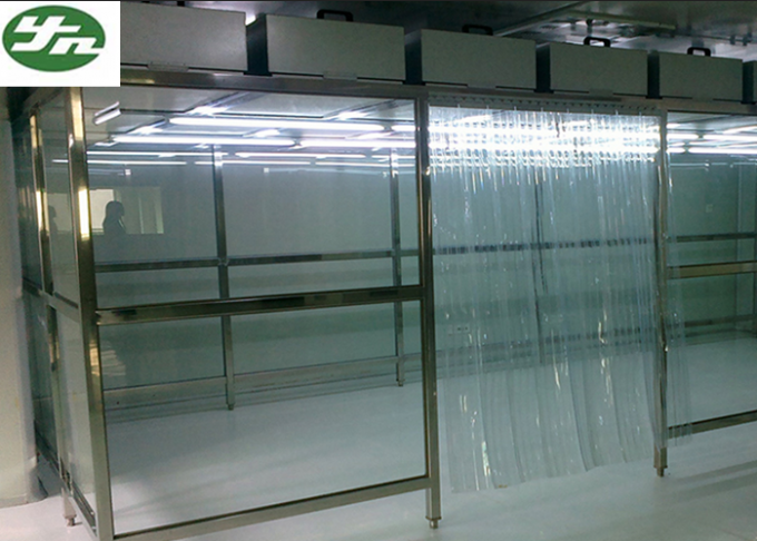 Vertical Flow Class 100 Cleanroom , PVC Transparent Wall Clean Rooms ...