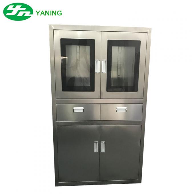 Stainless Steel Hospital Medicine Cabinet Instrument Cupboard With Two ...