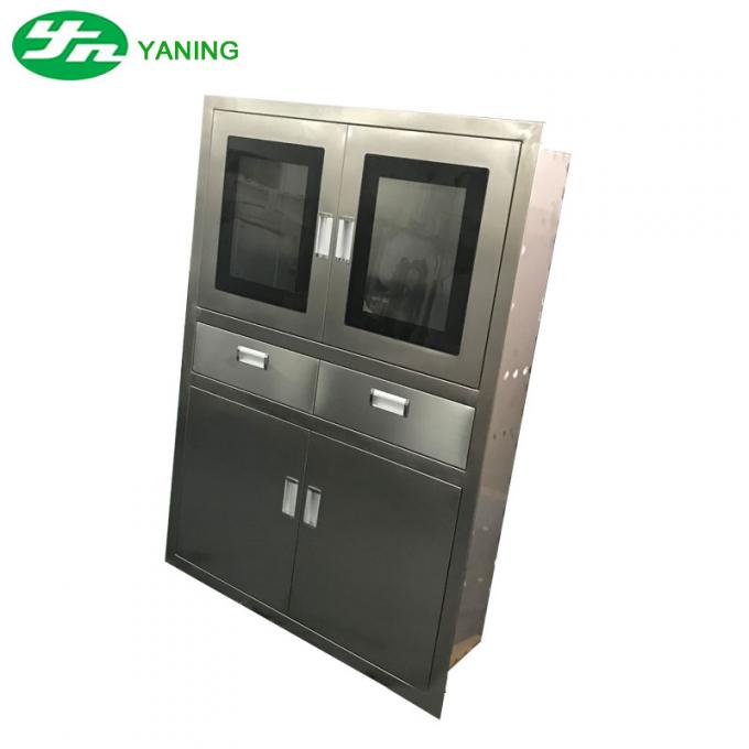 Stainless Steel Hospital Medicine Cabinet Instrument Cupboard With Two ...