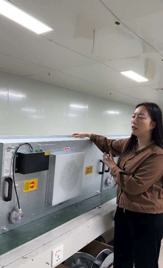 Custom-made lifting differential pressure alarm FFU fan is completed ...