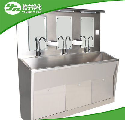 3 Person Multi Station Hand Wash Sinks , Industrial Stainless Steel Sink