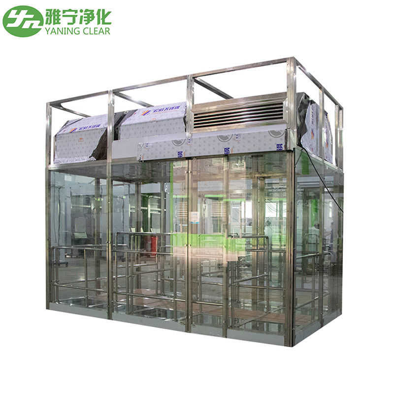 Customized G4 Cleanroom Air Shower Full Toughened Glass Wall Z Type For ...