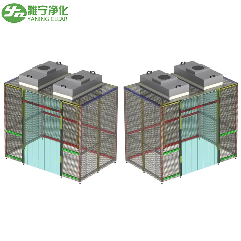 Stainless Steel 304 Class 100000 FFU Clean Room Booth with Air Shower ...