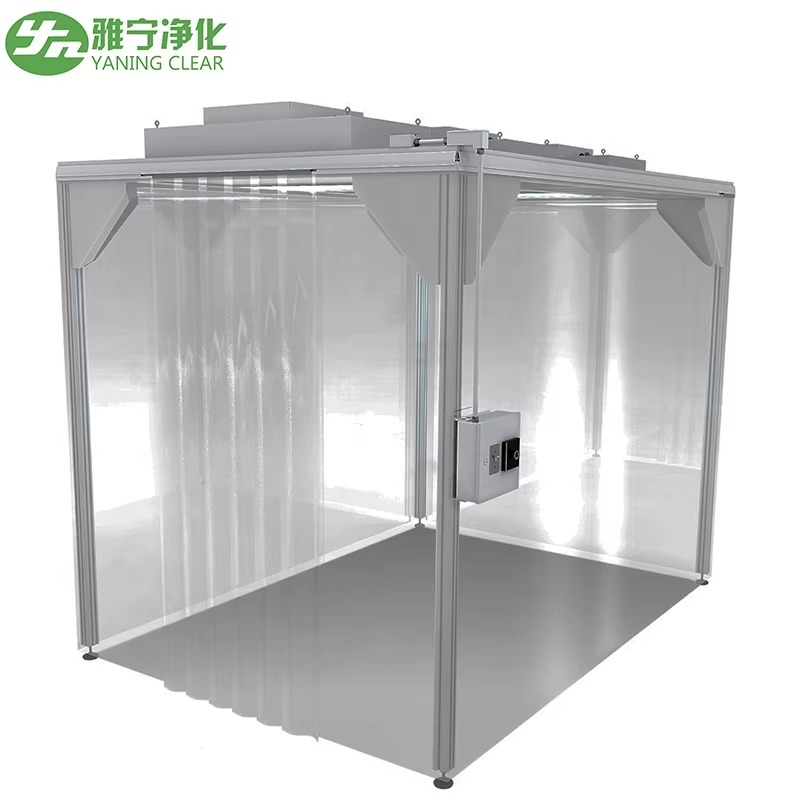 YANING GMP Modular Dust Free Laminar Air Flow Soft Wall Portable Clean ...