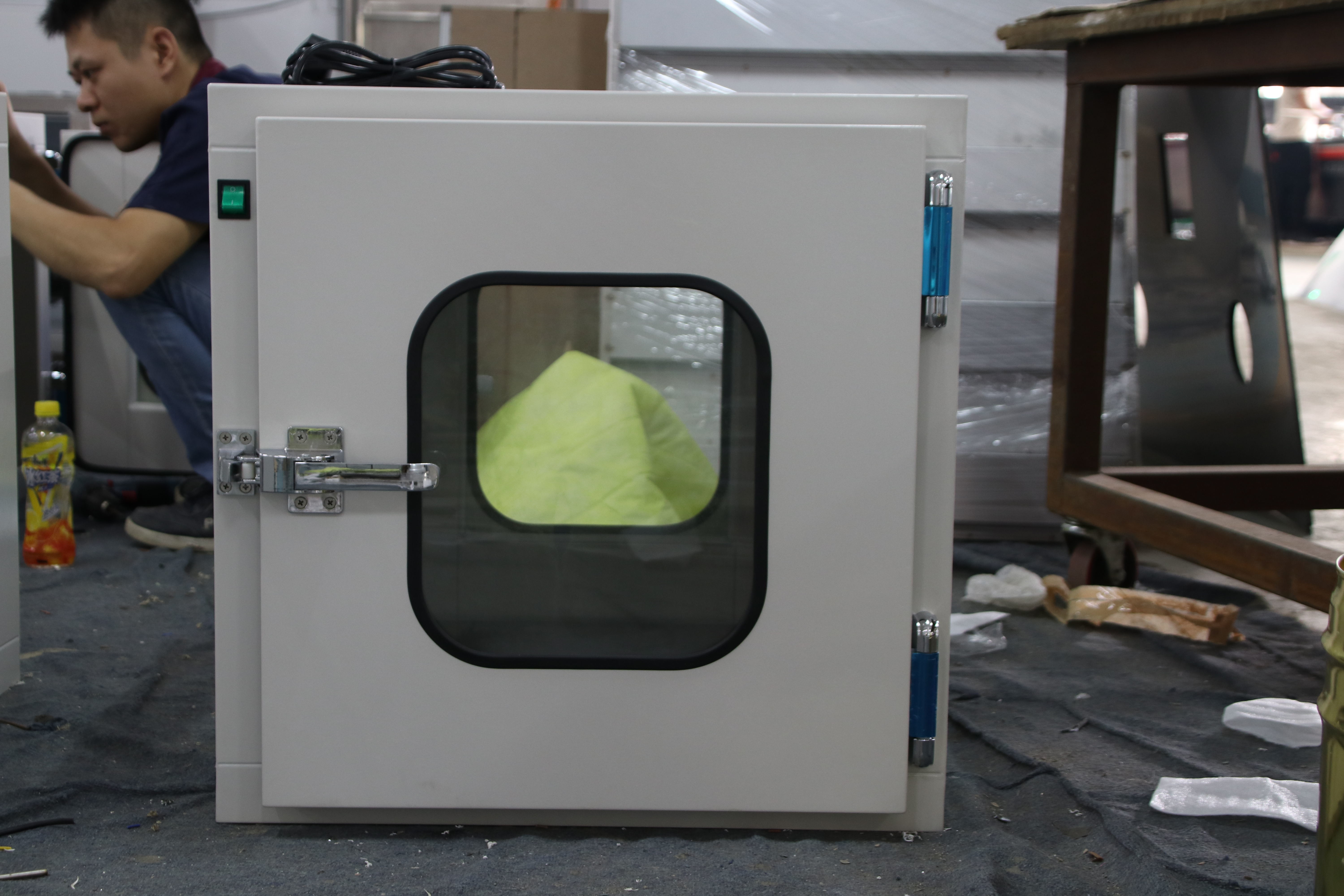 Powder Coating Steel Cleanroom Pass Box UV Lamp Sterilization 230V