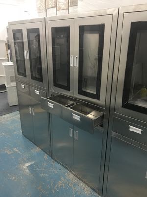 Stainless Steel Hospital Cabinets With Drawer , Operating Room Storage ...